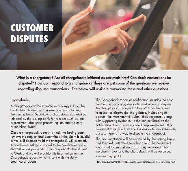 Customer Disputes – Clark Brands